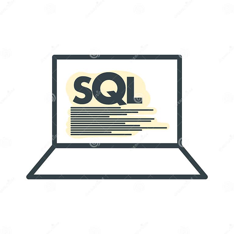 Text SQL Structured Query Language Sigh Stroke Symbol Stock Abbildung ...