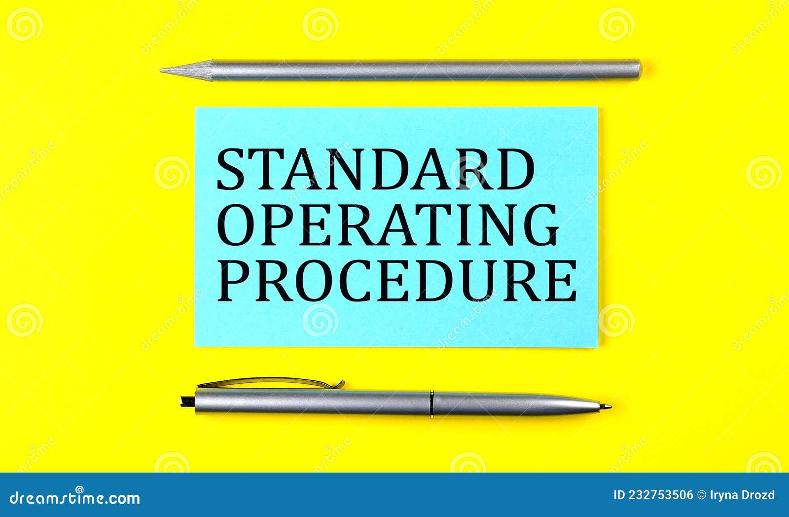 Text STANDARD OPERATION PROCEDURE on the Blue Sticker on the Yellow ...