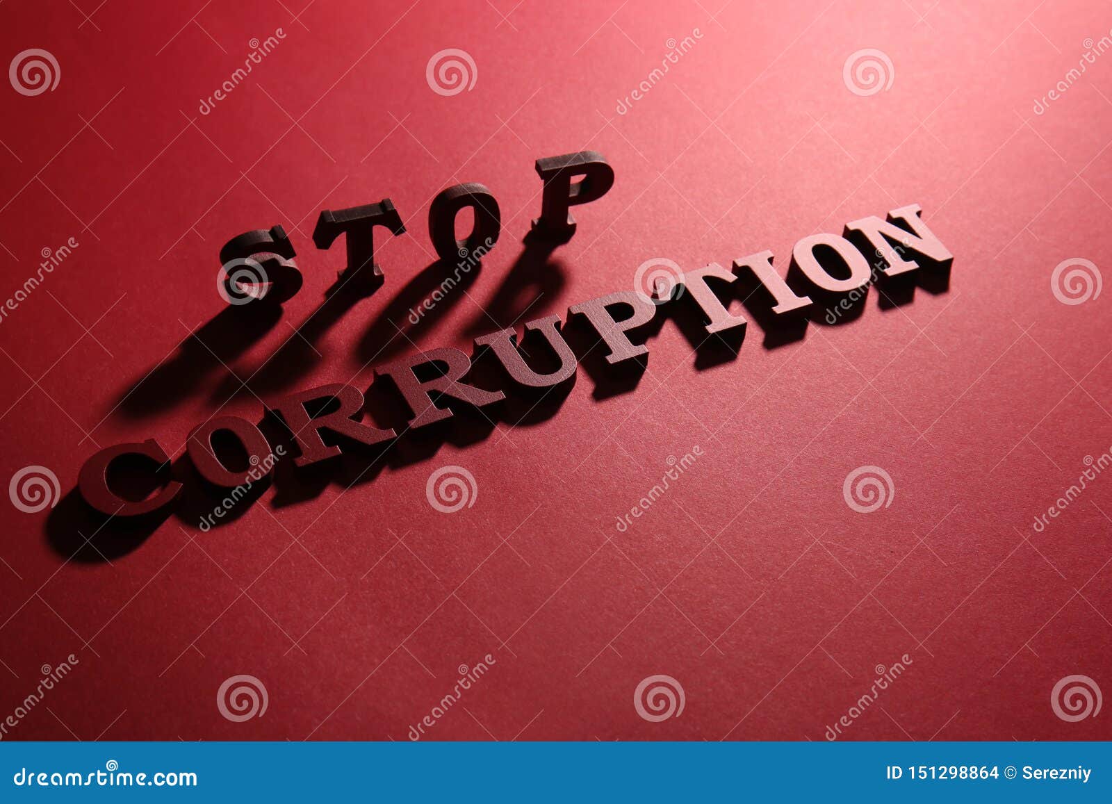 Text STOP CORRUPTION on Red Background Stock Photo - Image of illegal ...