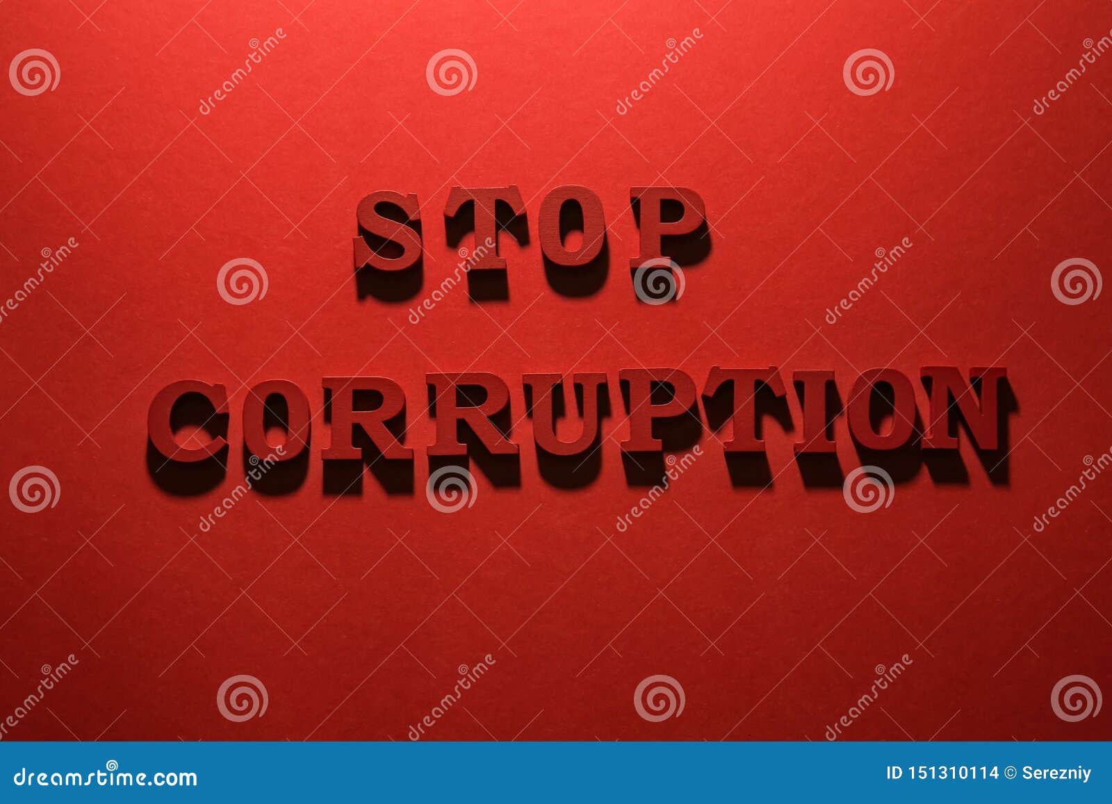 Text STOP CORRUPTION on Red Background Stock Photo - Image of ...