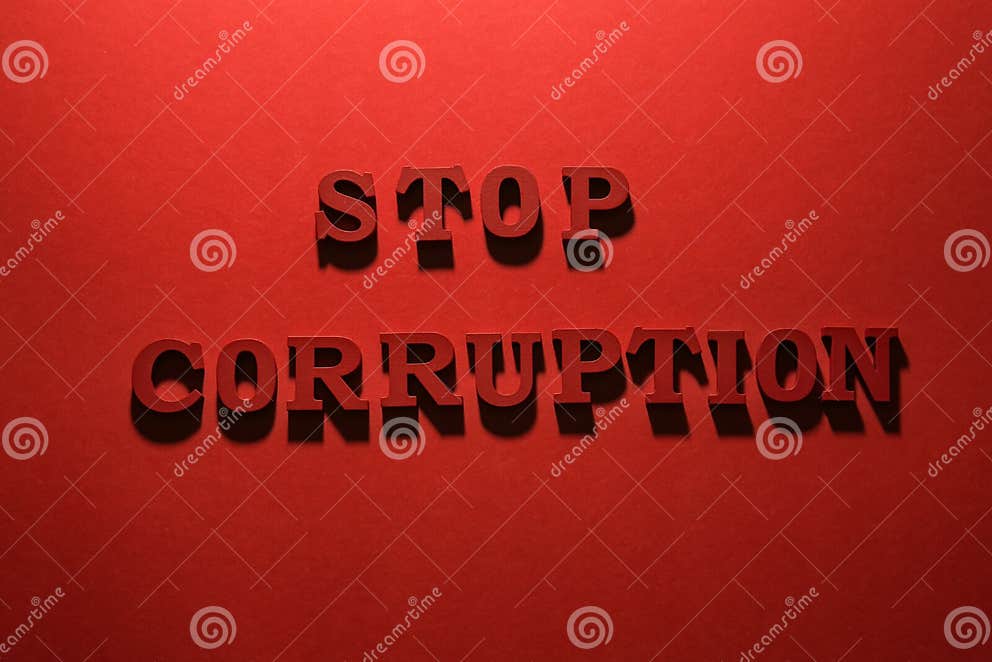 Text STOP CORRUPTION on Red Background Stock Photo - Image of ...