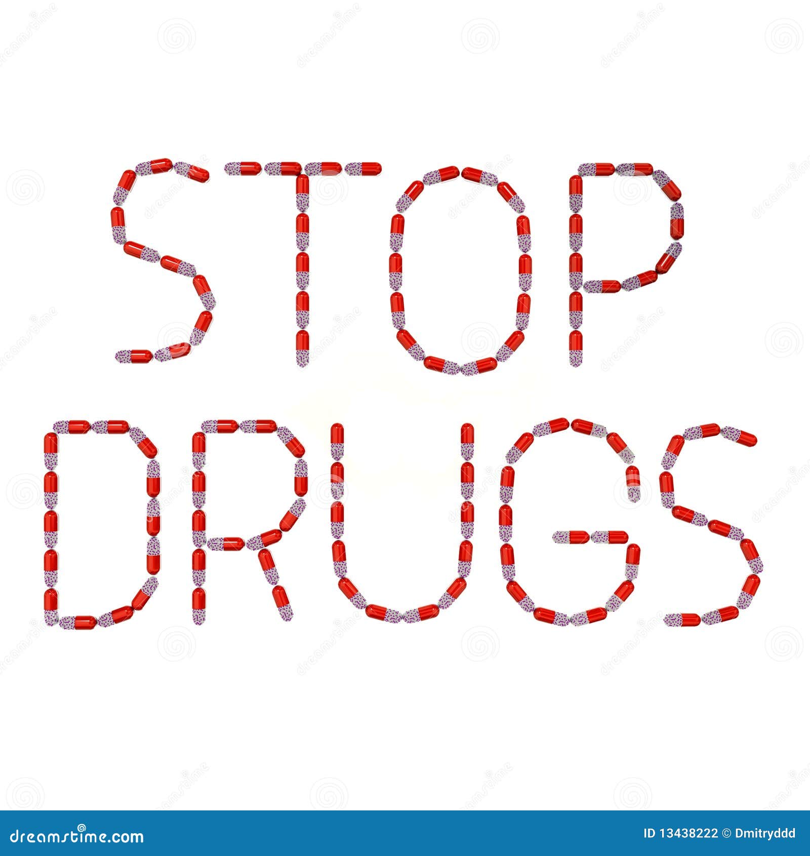Text Stop Drugs Made of Pills Stock Illustration - Illustration of ...