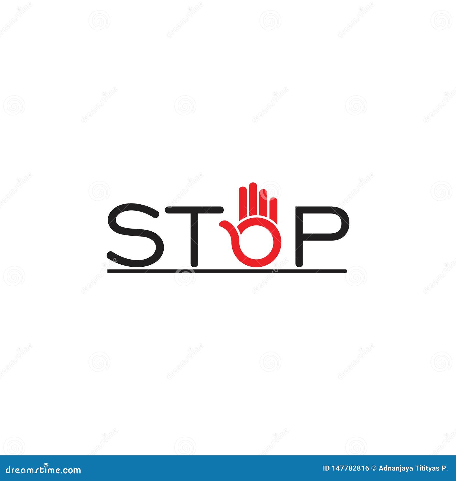 Text Stop Hand Palm Symbol Decoration Vector Stock Vector ...