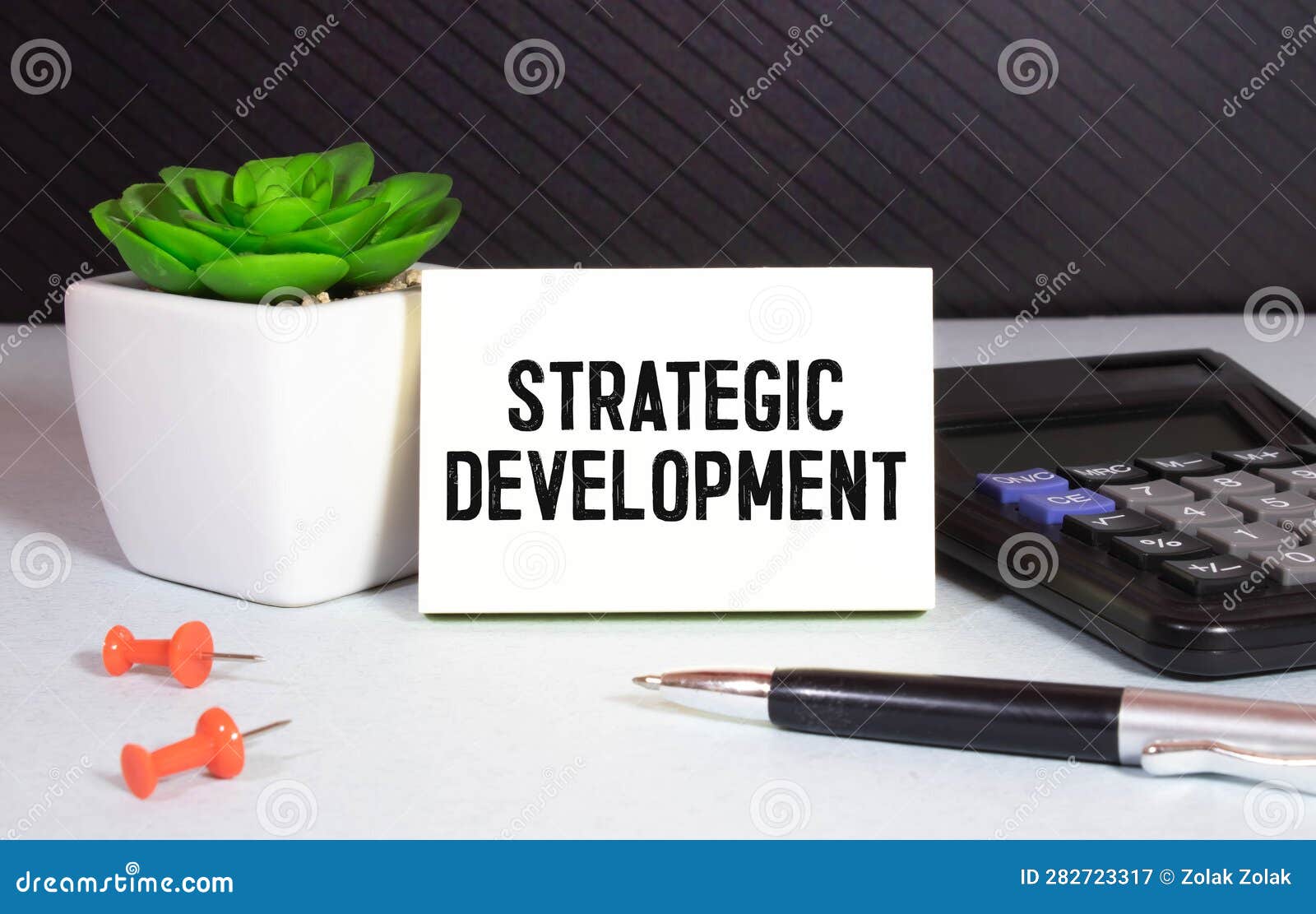 Text Strategic Development on White Business Card Stock Image - Image ...