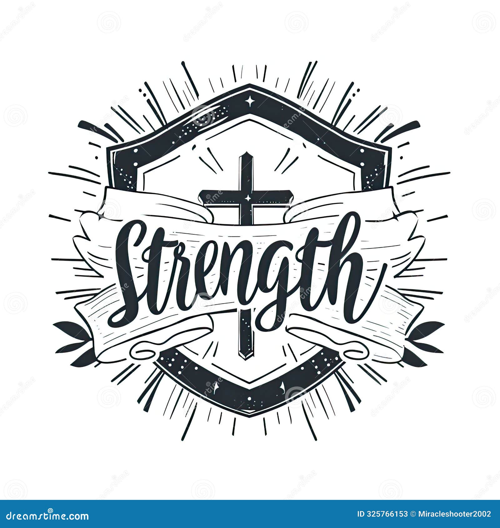 Text of Strength in a Bold, Geometric Font with the Letters Forming a ...