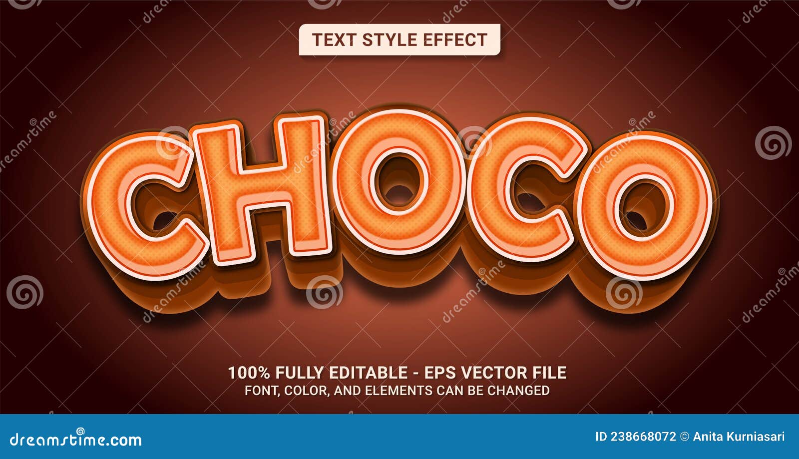 Text Style with Choco Theme. Editable Text Style Effect Stock Vector ...