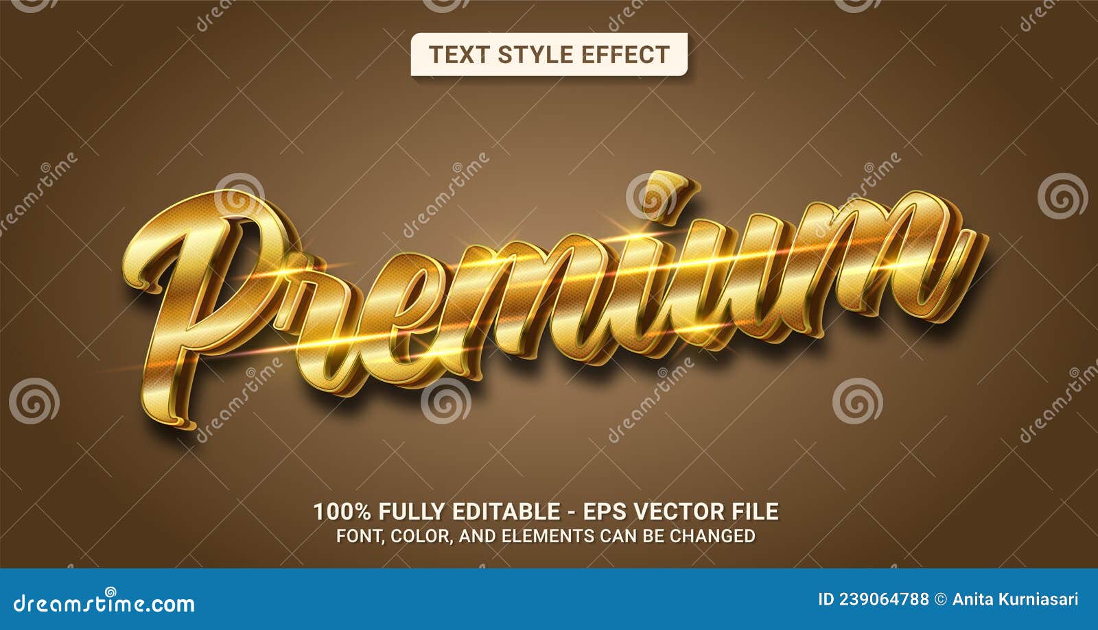 Text Style with Premium Gold Theme. Editable Text Style Effect Stock ...