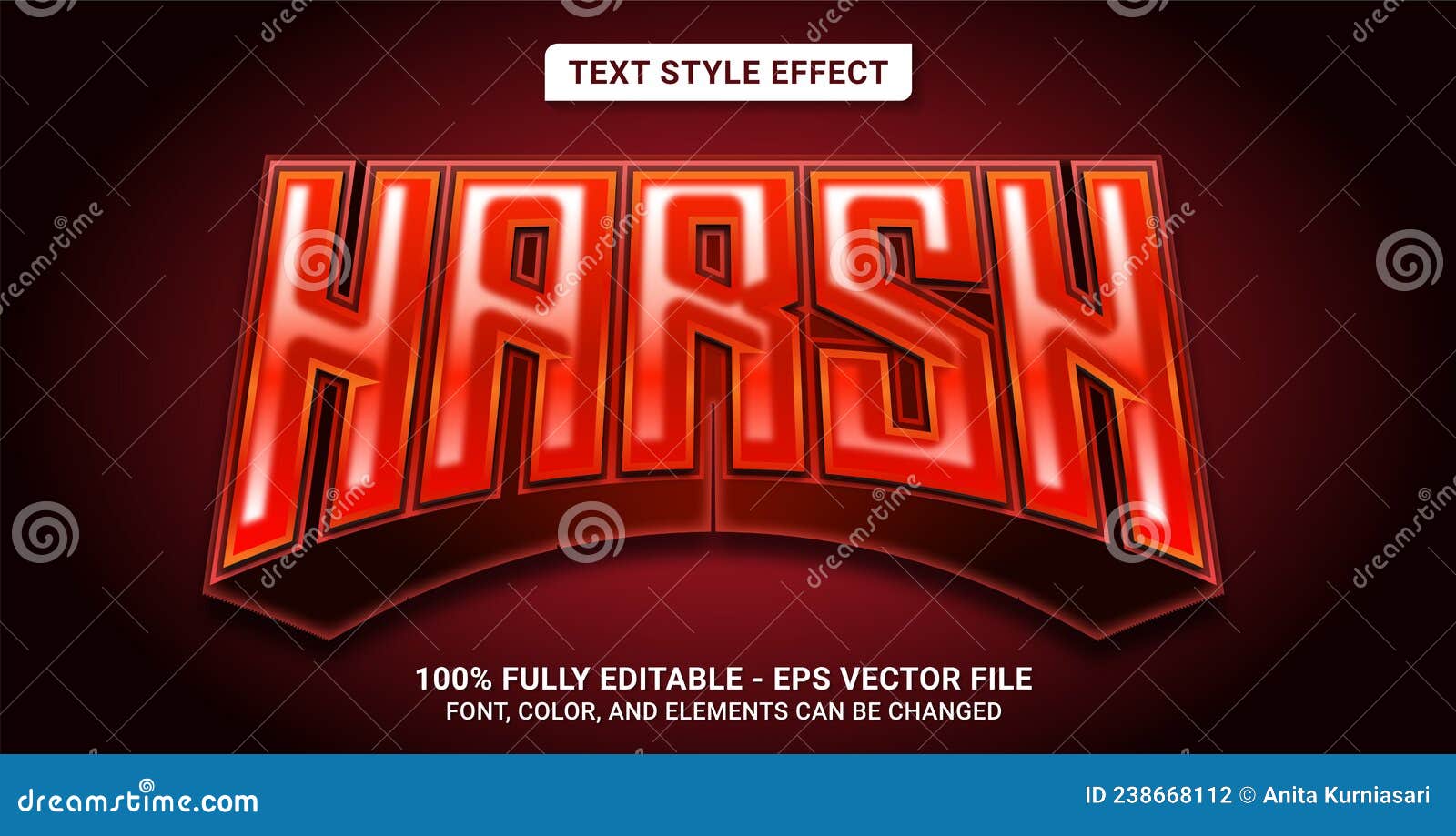 Text Style with Red Harsh Theme. Editable Text Style Effect Stock ...