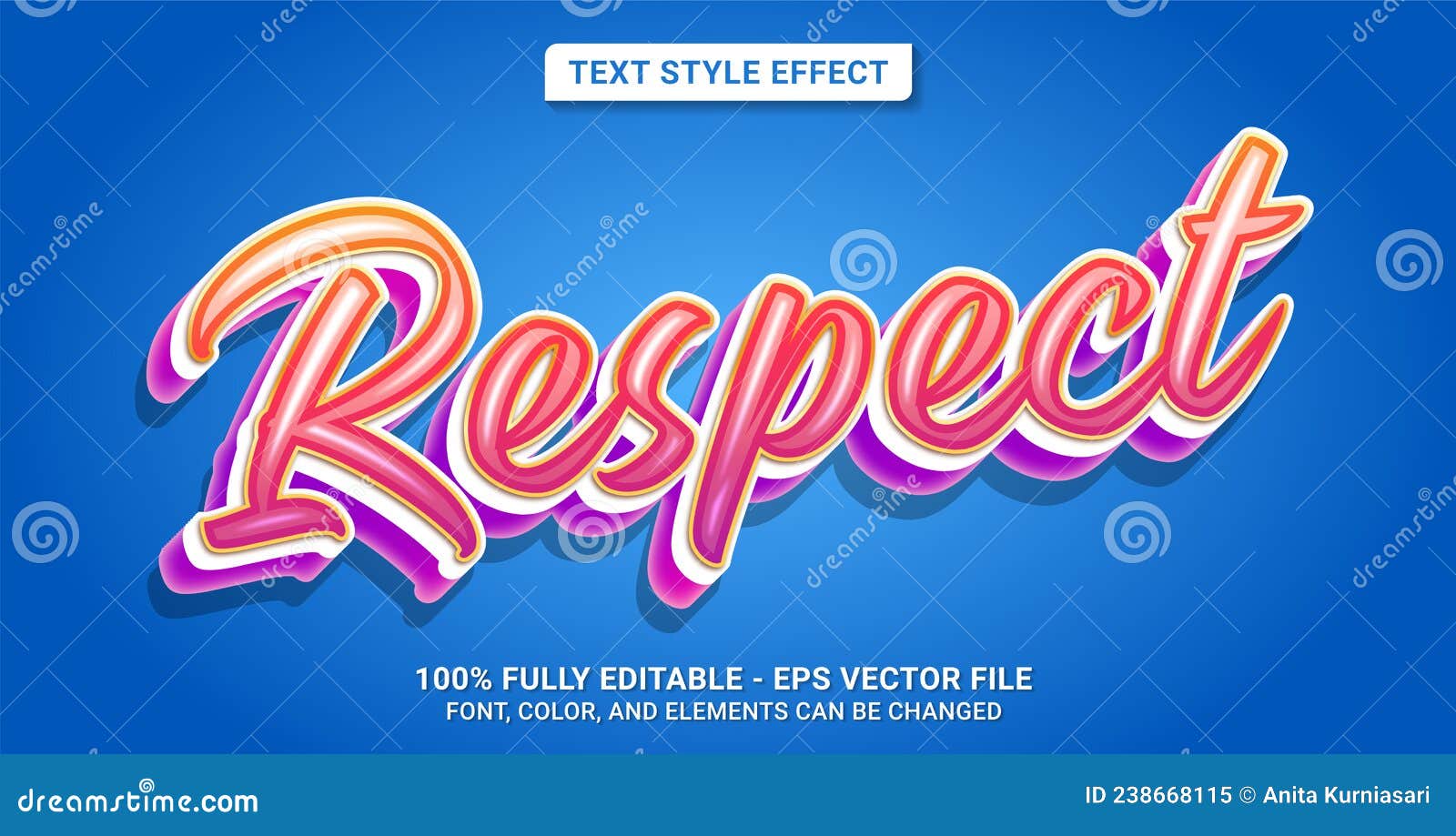 Text Style with Respect Theme. Editable Text Style Effect Stock Vector ...