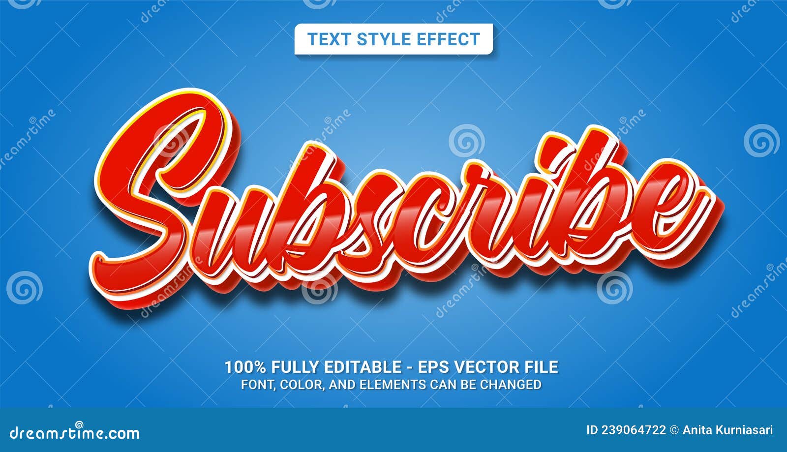 Text Style with Subscribe Theme. Editable Text Style Effect Stock ...