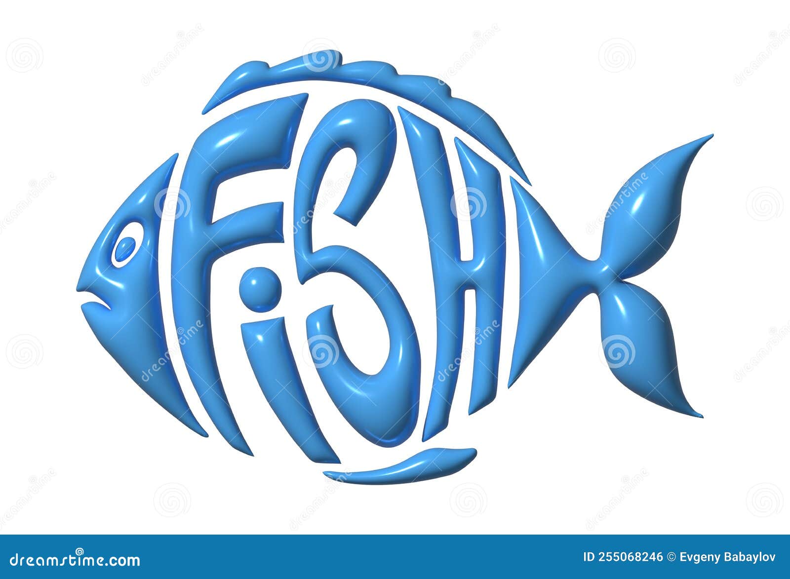 Text Stylized As a Fish. Stylish Design for a Brand, Label or ...