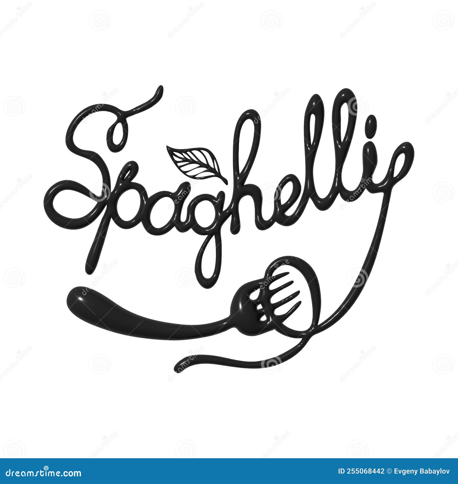 Text Stylized Written Spaghetti. Stylish Design for a Brand, Label or ...