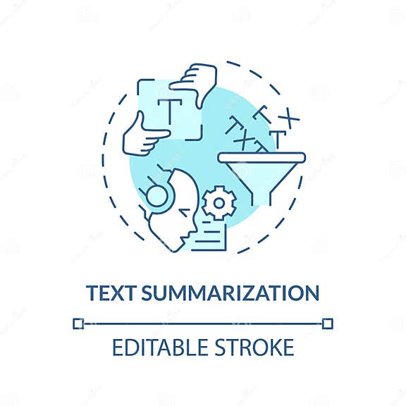 Text Summarization Soft Blue Concept Icon Stock Vector - Illustration ...