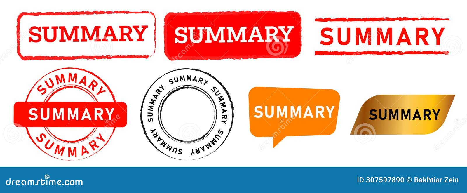 Text Summary Synopsis Summarizing Rubber Stamp Speech Bubble Label ...