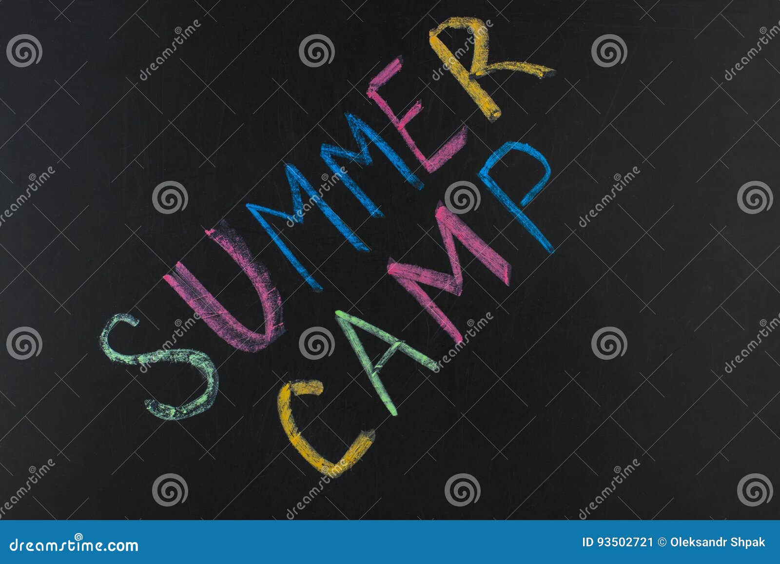Text Summer Camp Written with Chalk on Chalkboard Stock Image - Image ...