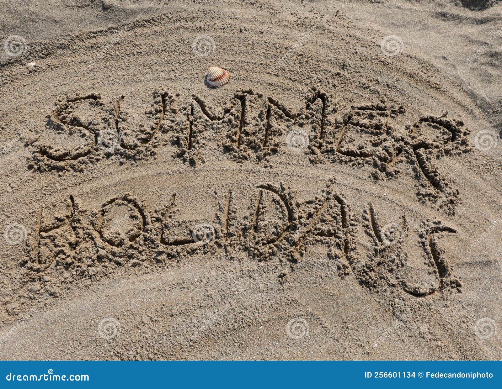 Text SUMMER HOLIDAYS Writte on the Sand of Beach Stock Photo - Image of ...