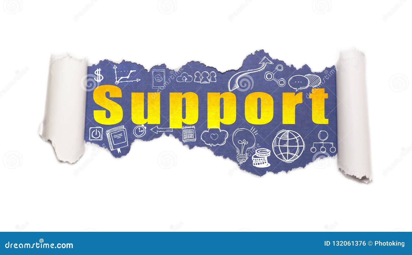 The Text Support Behind Torn White Paper Stock Photo - Image of answer ...