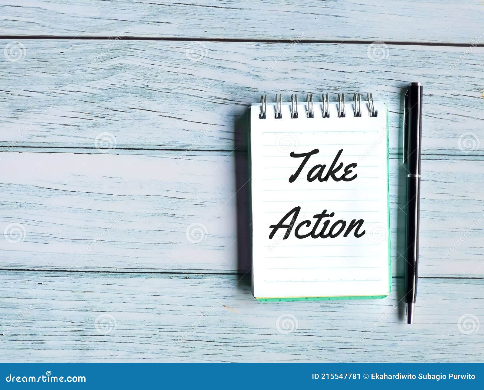 Text Take Action Written on Note Book Stock Image - Image of note ...