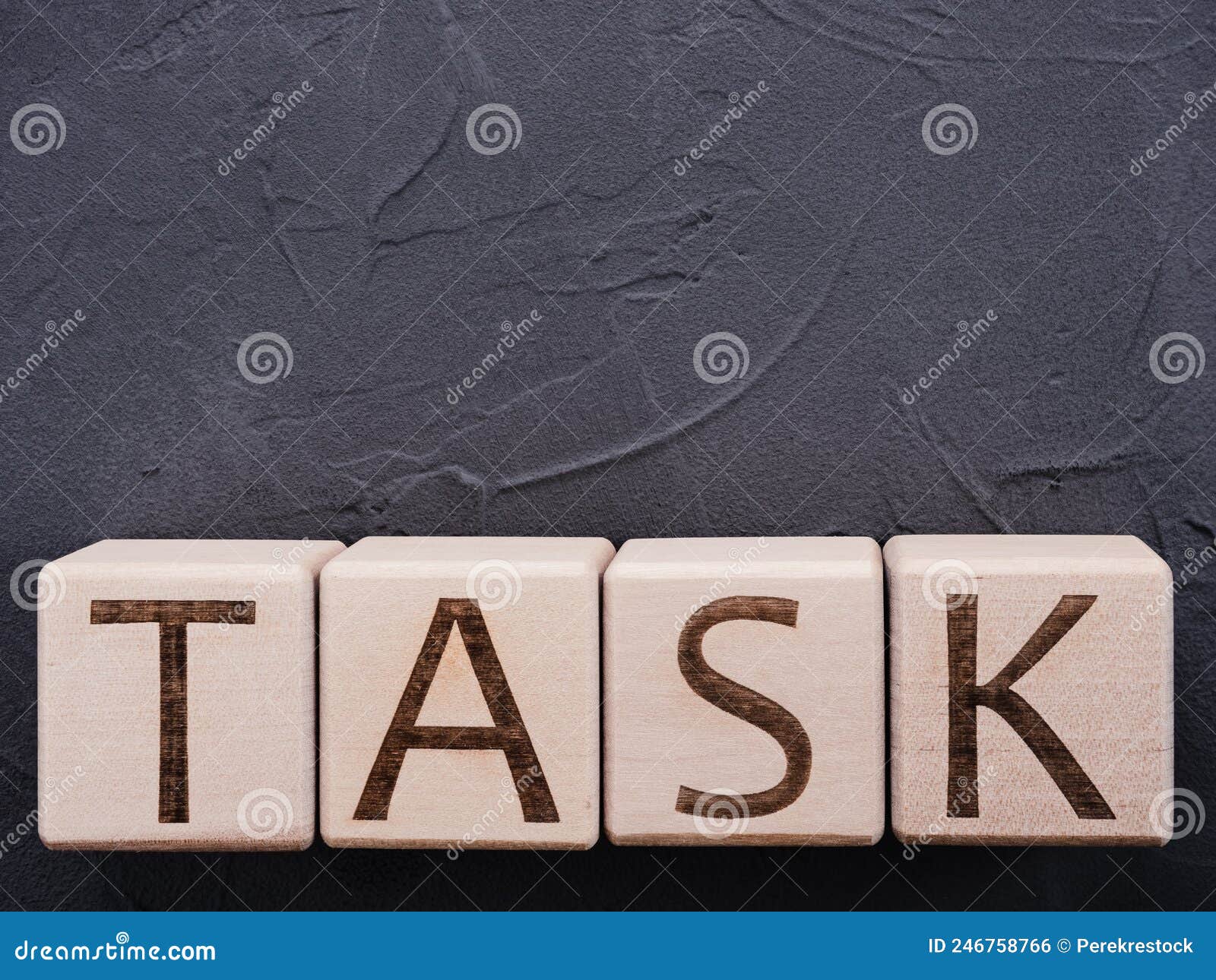 Word TASK on Wooden Cubes on Grey Background Stock Photo - Image of ...