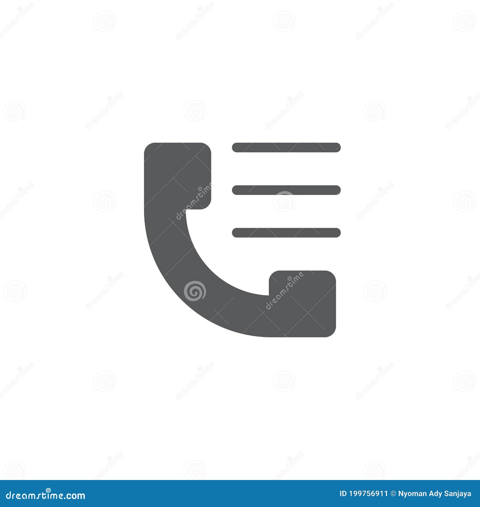 Text Telephone Vector Icon Symbol Isolated on White Background Stock ...