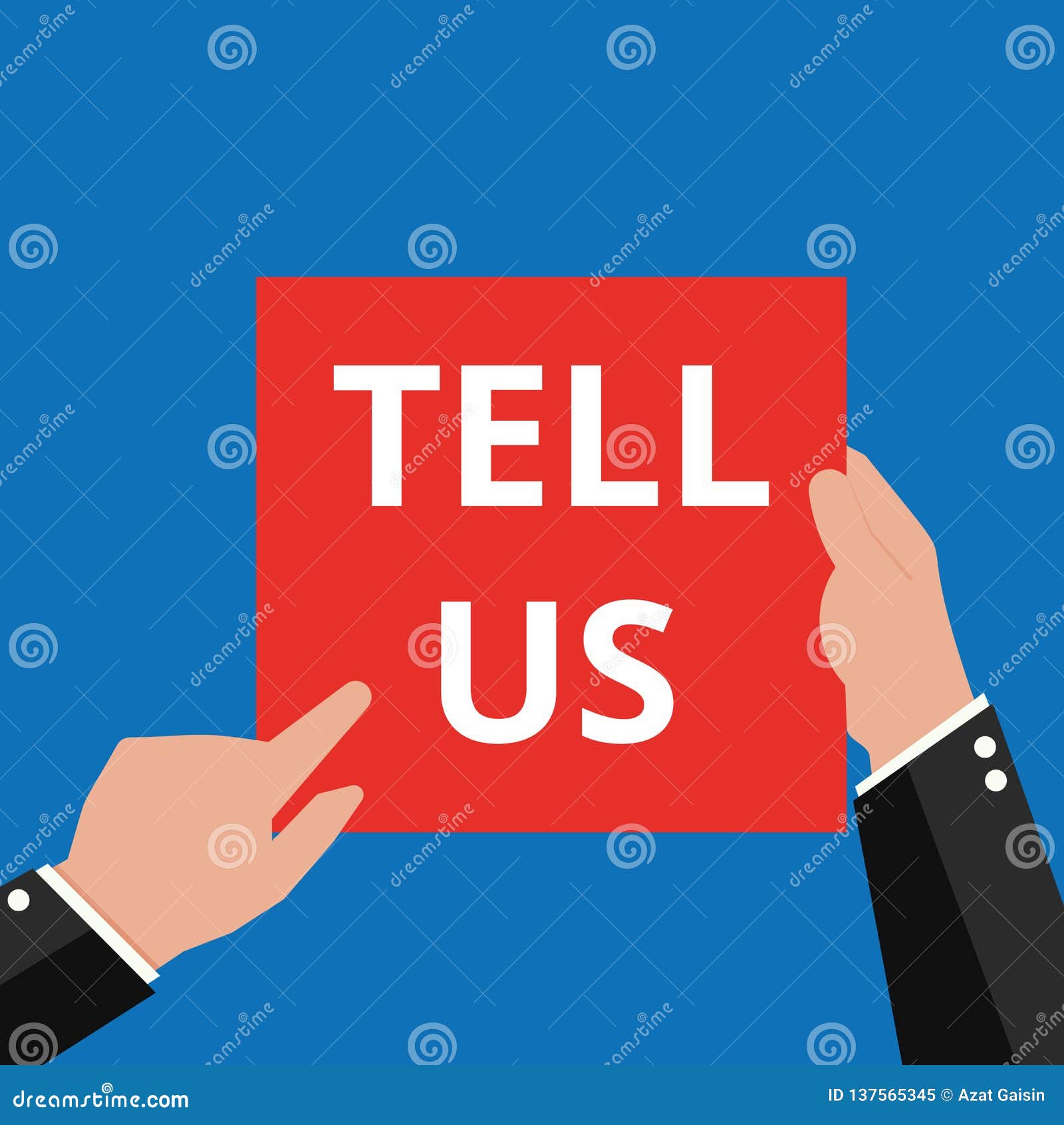 Text Tell Us stock illustration. Illustration of demonstratingal ...