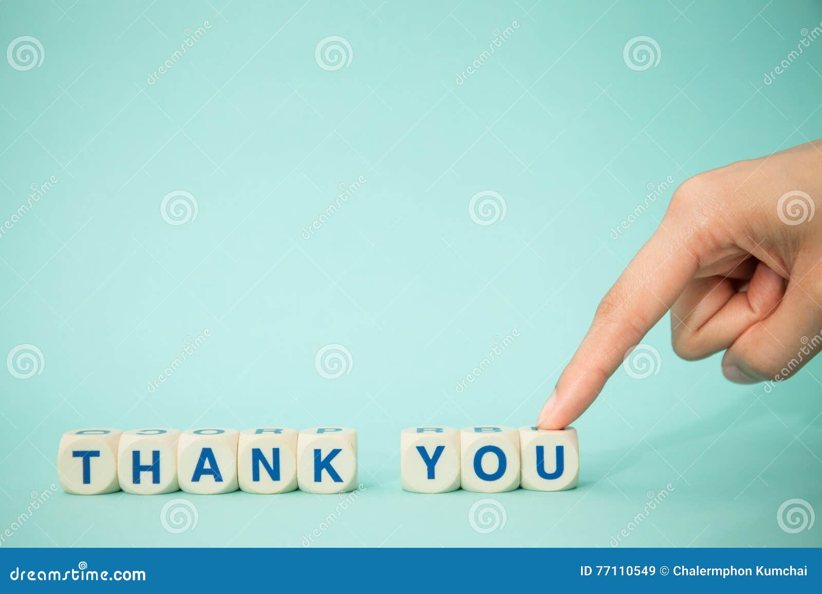 Text THANK YOU with Finger Pointing Stock Image - Image of label ...