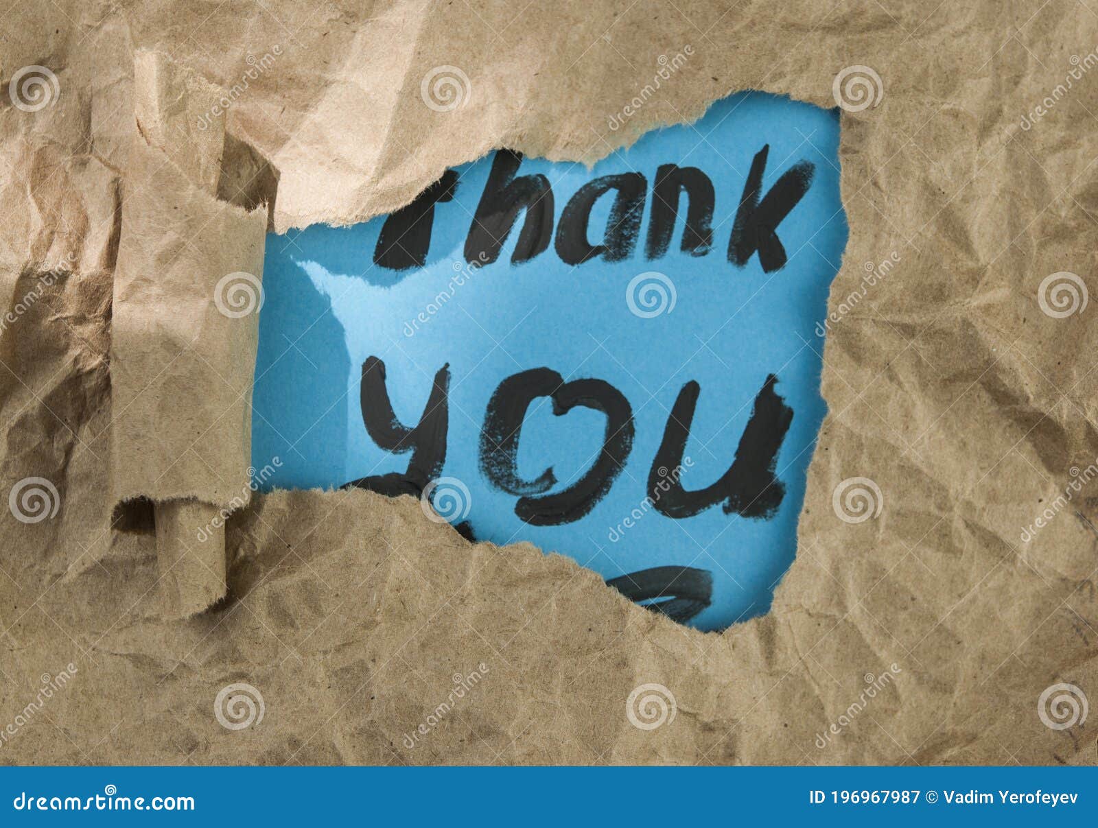 The Text THANK YOU Message Written Under Torn Paper Stock Image - Image ...
