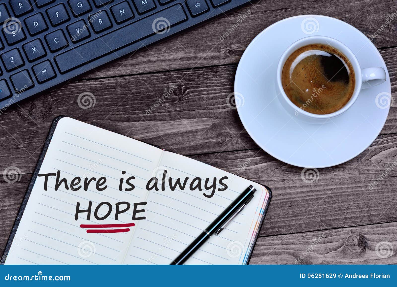 Text There is always Hope on Notebook Stock Image - Image of ...