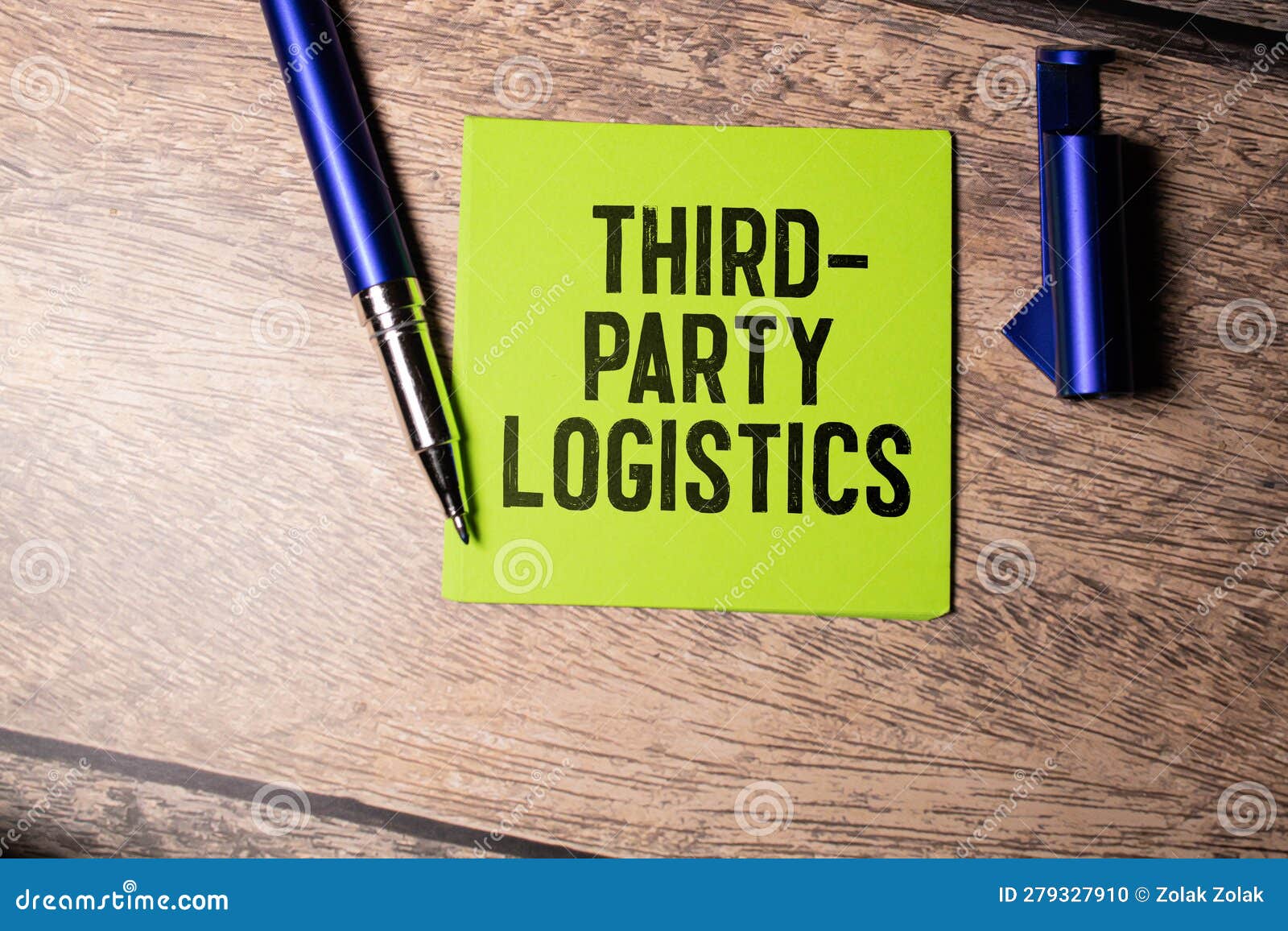 Text THIRD PARTY DELIVERY Written on White Paper Note with Pen and Eye ...