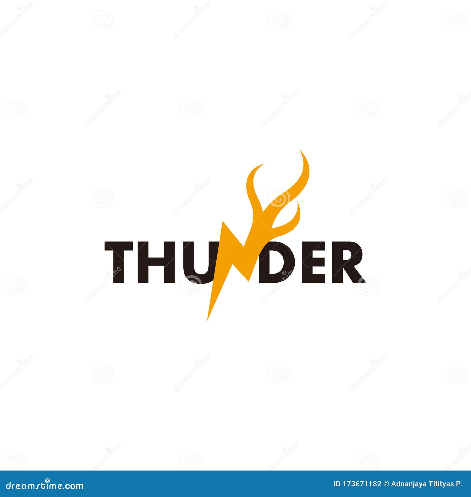 Text Thunder Motion Colorful Powerful Symbol Logo Vector Stock Vector ...