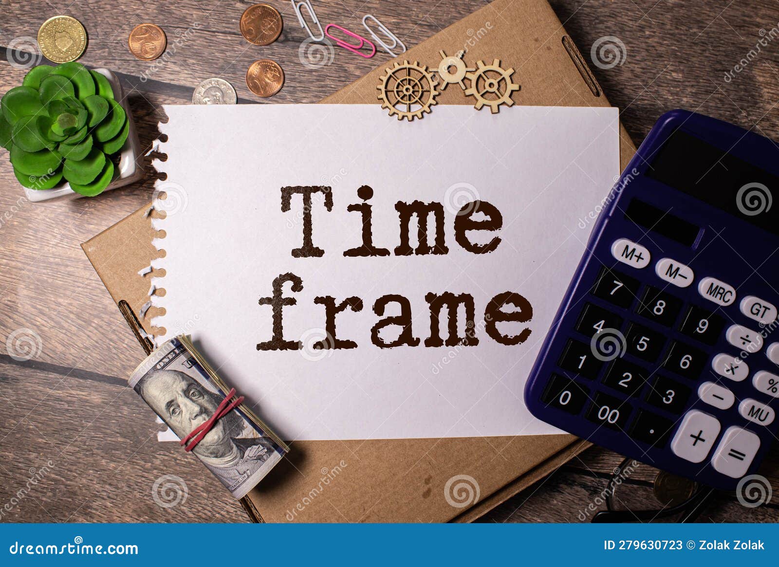 Text Time Frame on Yellow Paper. Concept Business Stock Image - Image ...