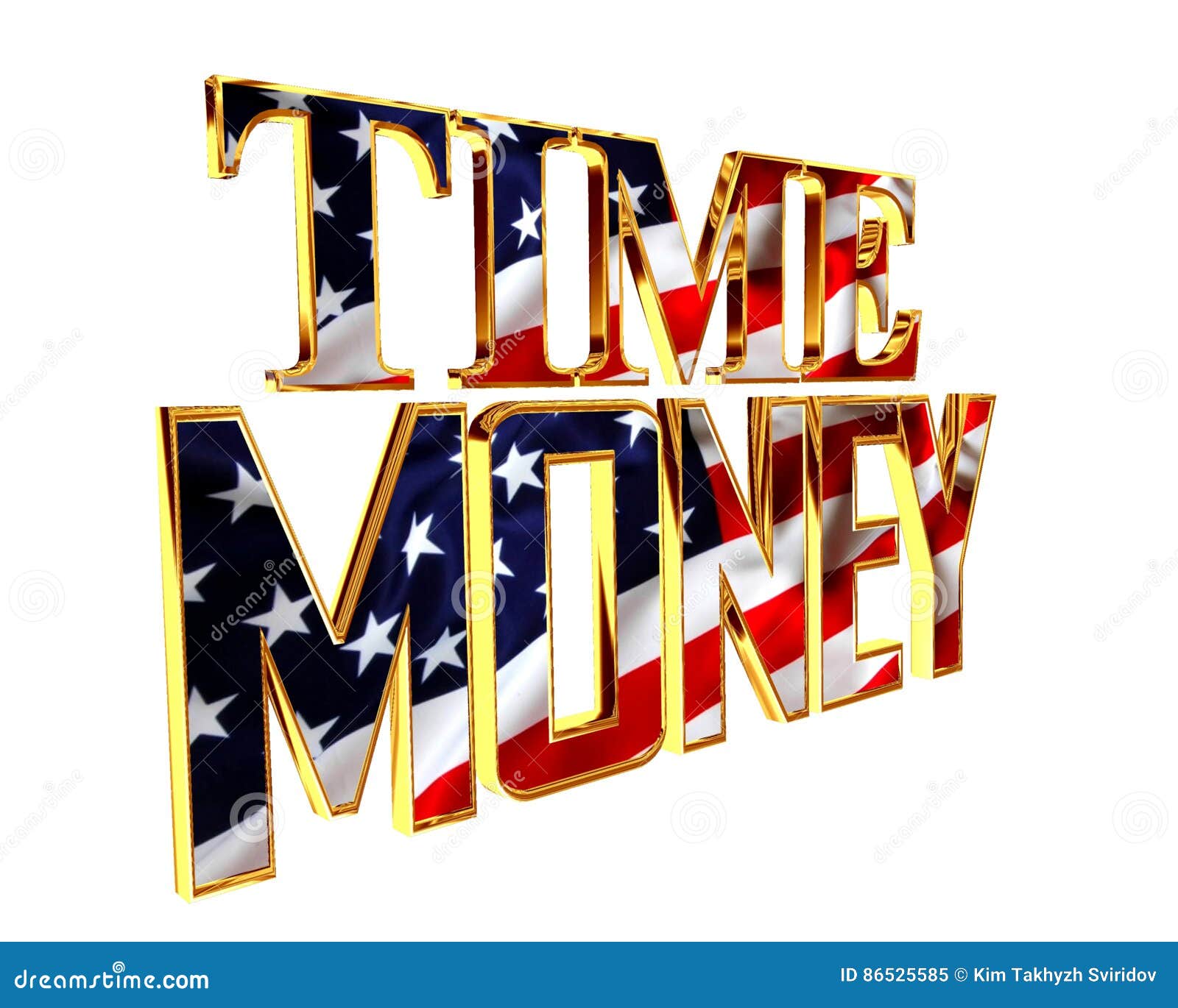 Text Time is Money on a White Background Stock Illustration ...