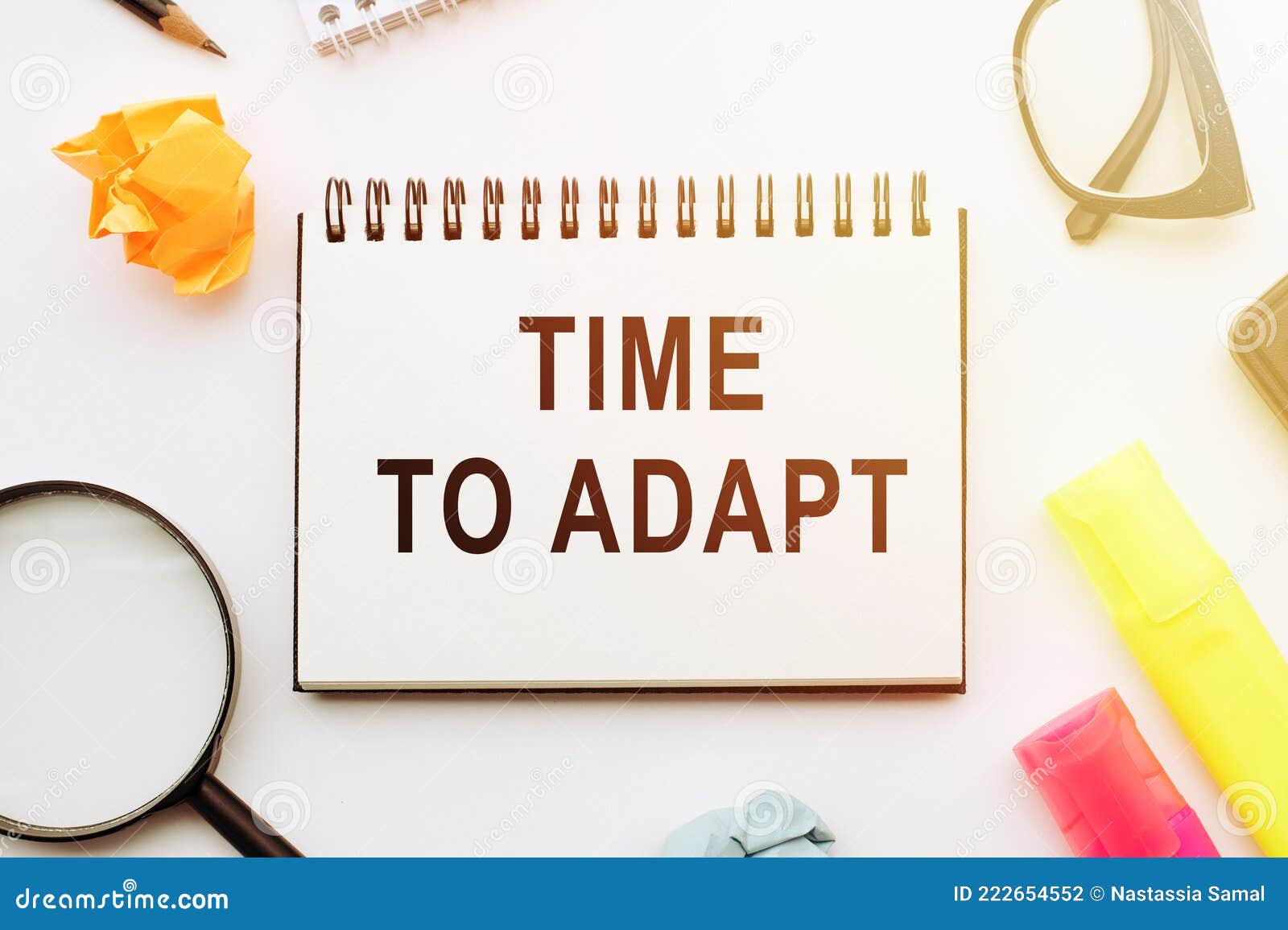 Text - Time To Adapt. Concept Meaning Moment To Adjust Oneself To ...