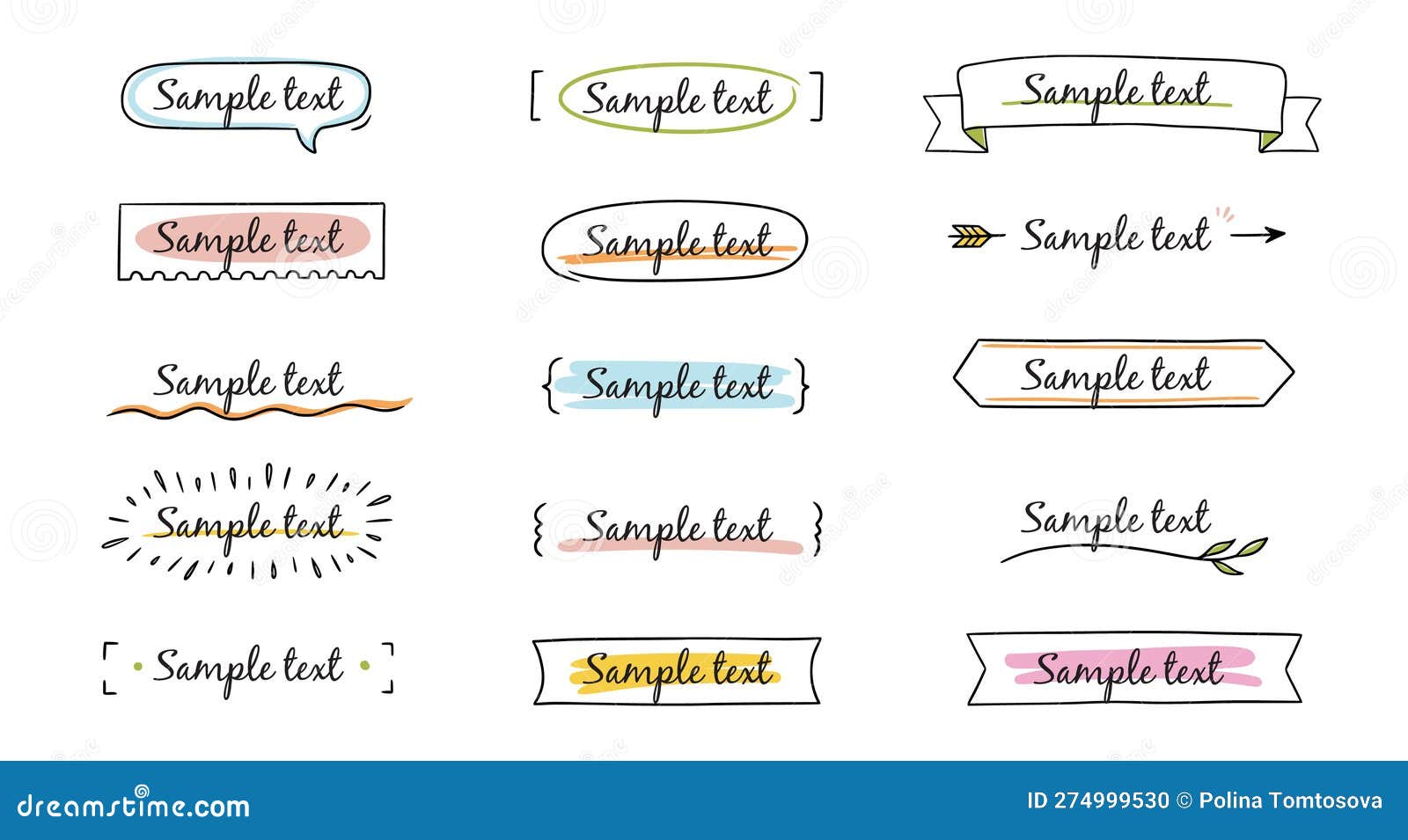 Text Title Frame Handwriting Ribbon, Square, Circle Decoration Element ...