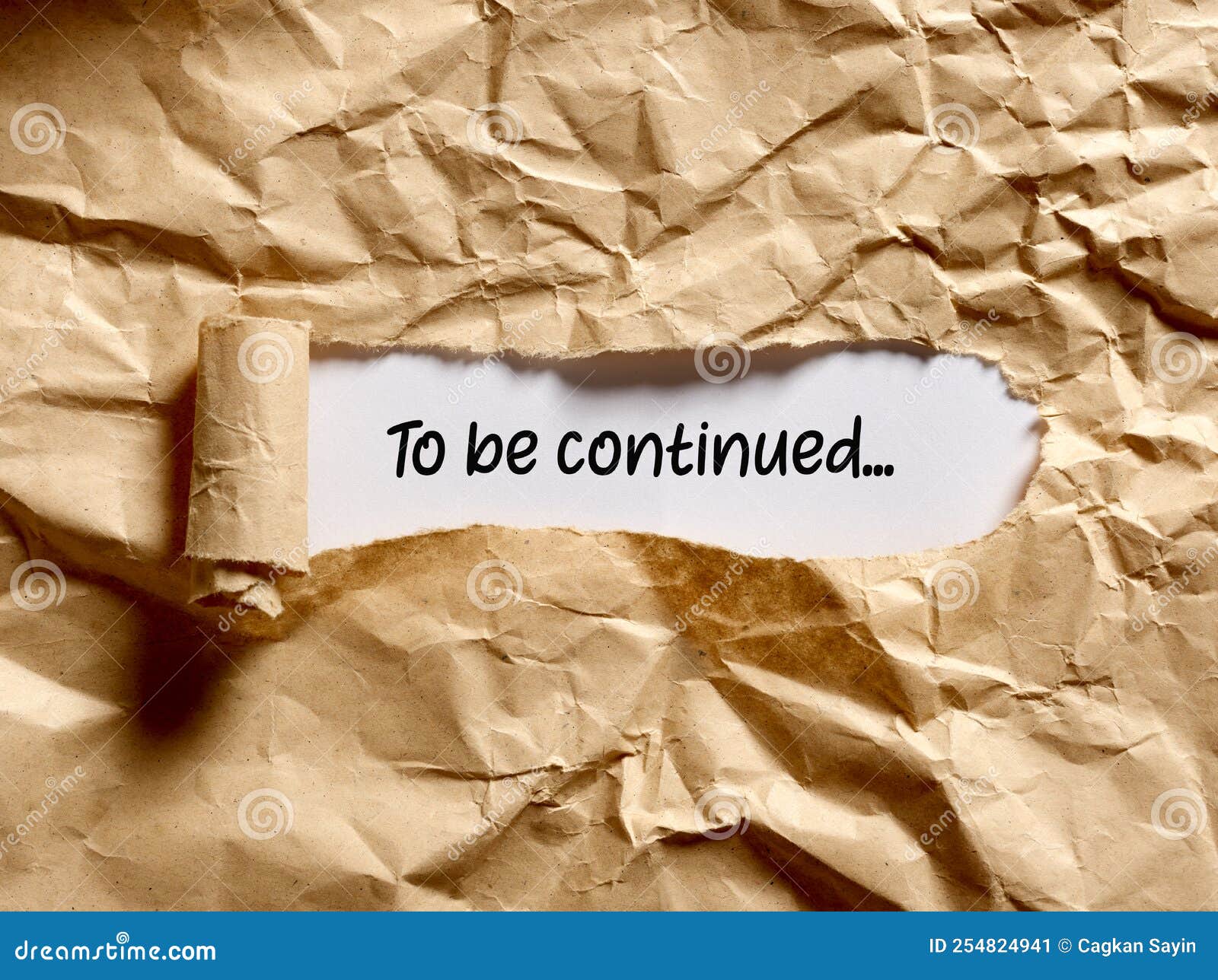The Text To Be Continued Written Under a Brown Torn Paper Stock Image ...
