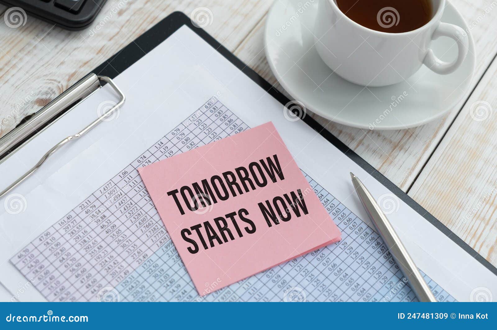 Text Tomorrow Starts Now on White Paper Stock Image - Image of ...