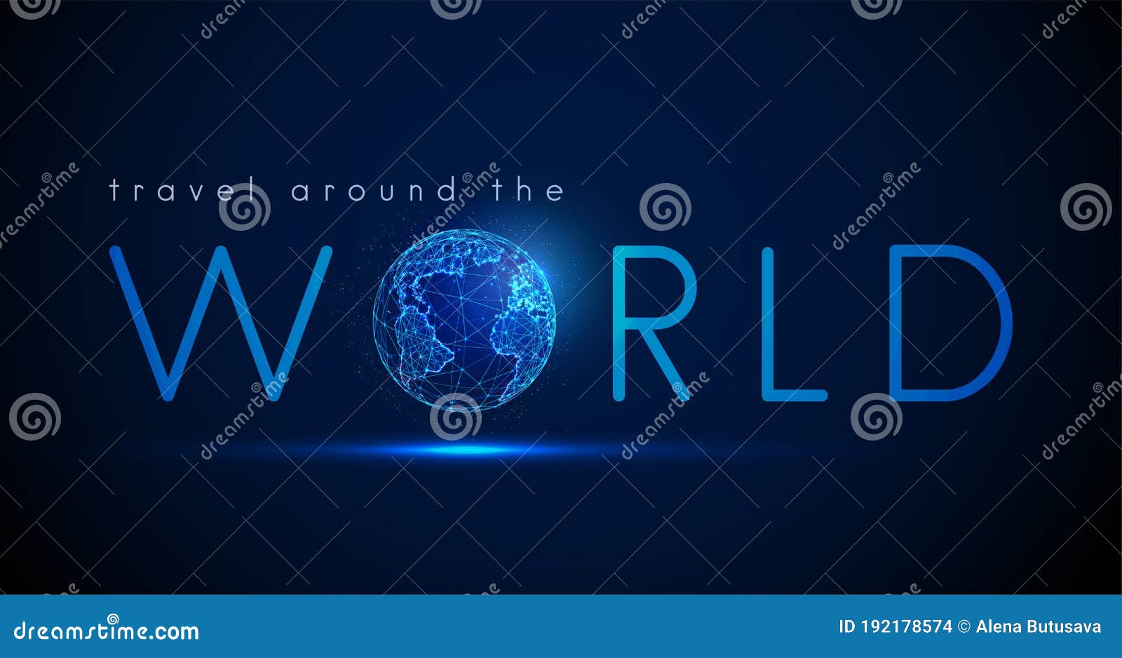 Text Travel Around the World with Earth Planet Stock Vector ...