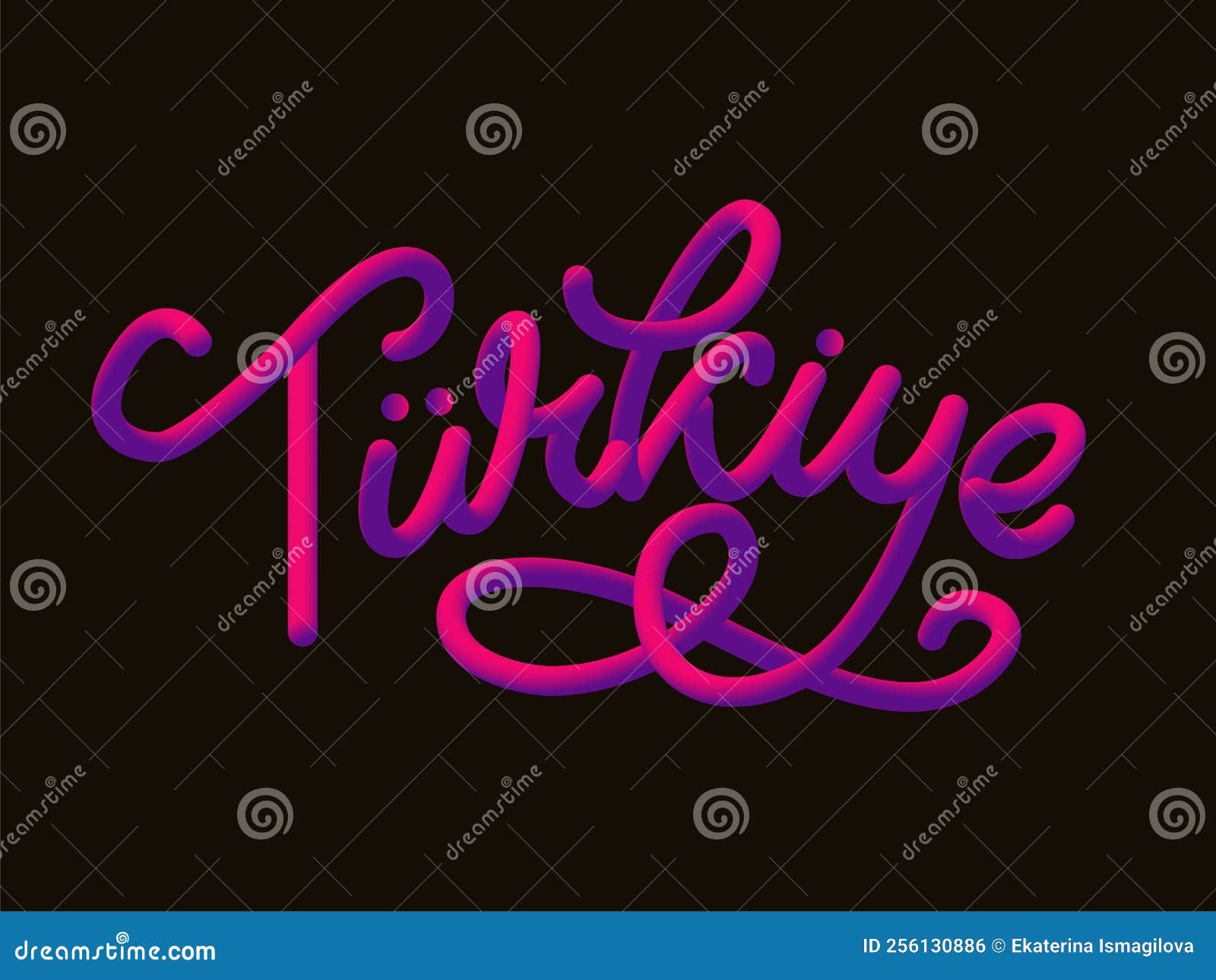 Text in the Turkish: Turkey Lettering. Handwritten Name of the Country ...