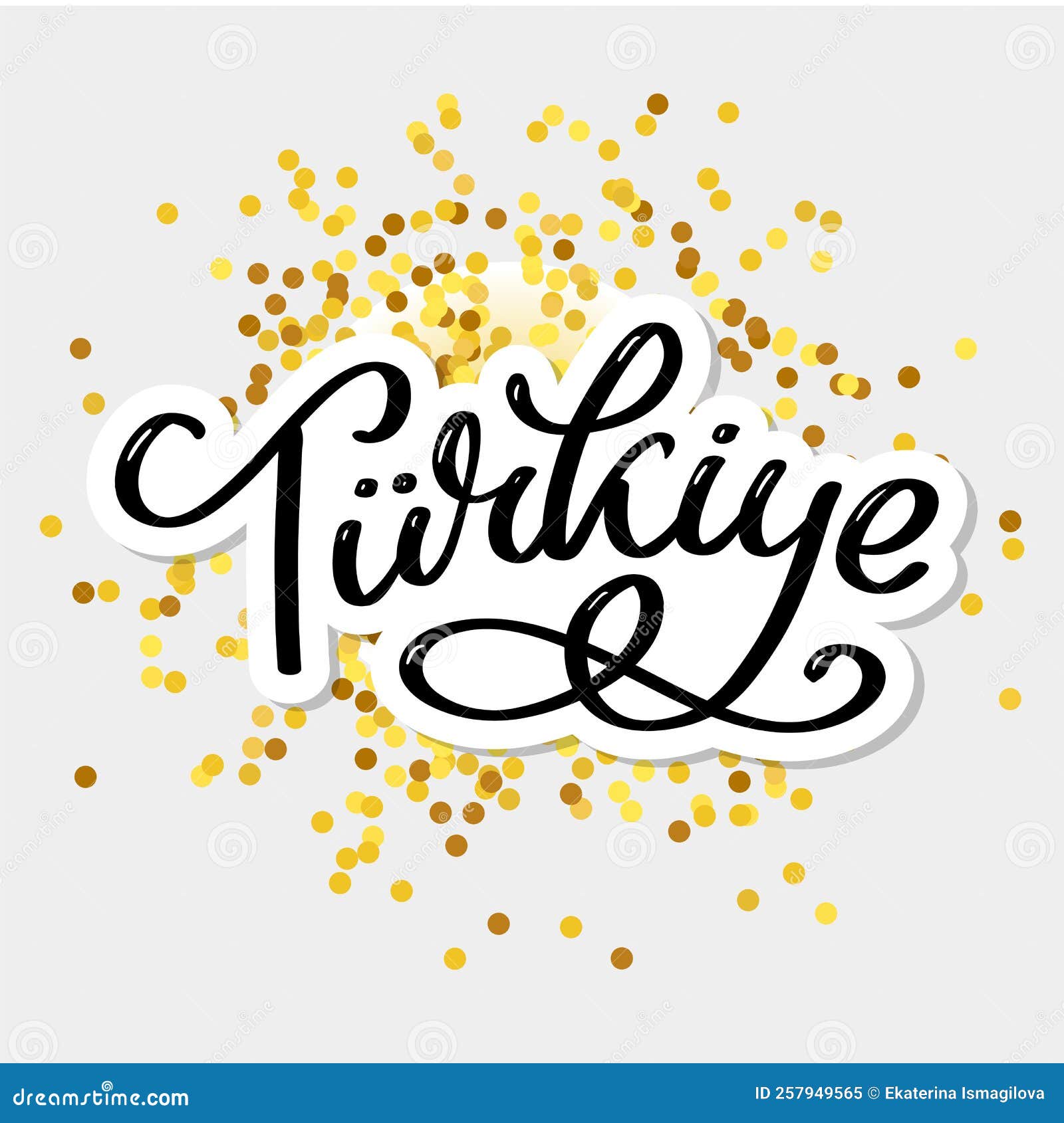 Text in the Turkish: Turkey Lettering. Handwritten Name of the Country ...