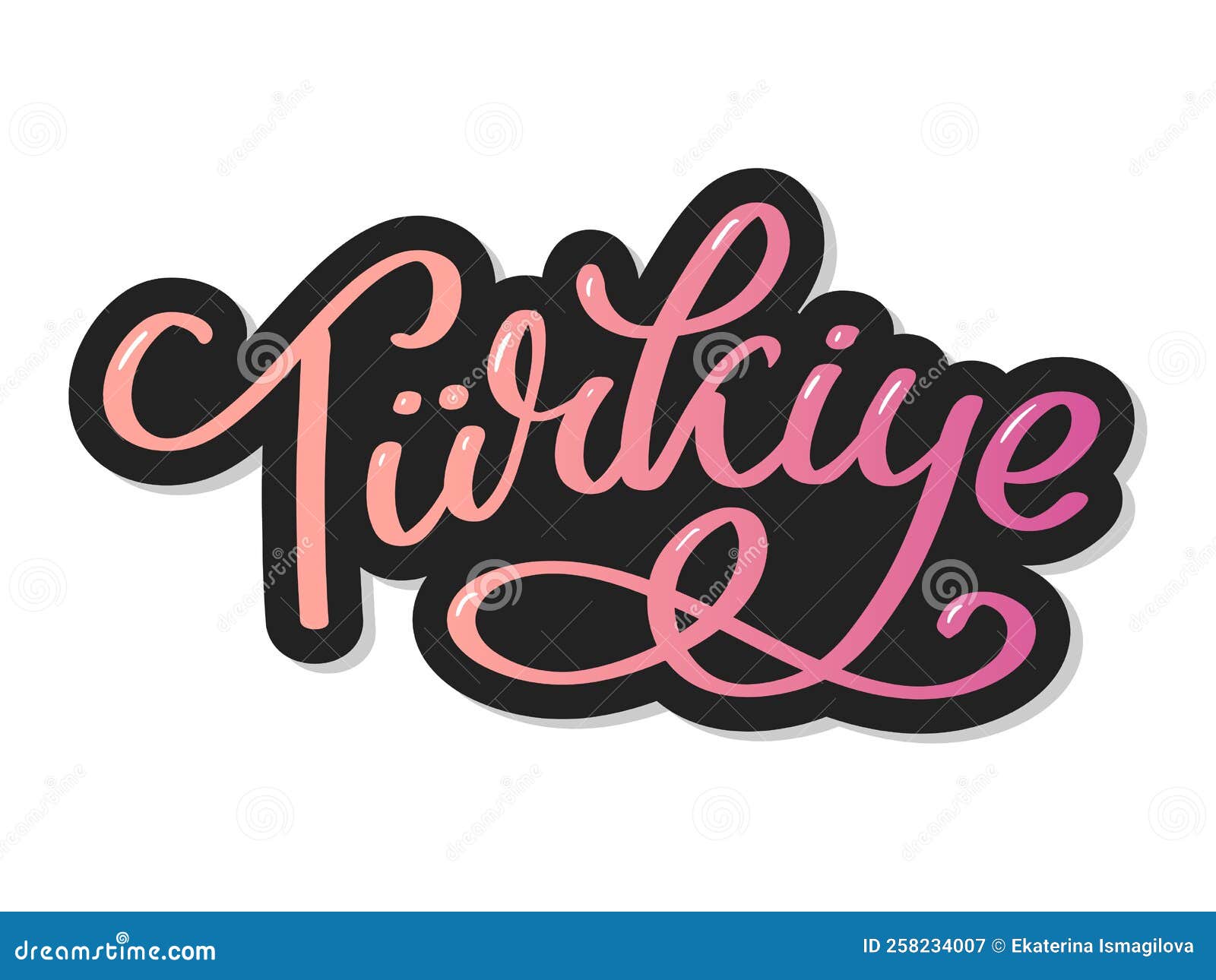 Text in the Turkish: Turkey Lettering. Handwritten Name of the Country ...