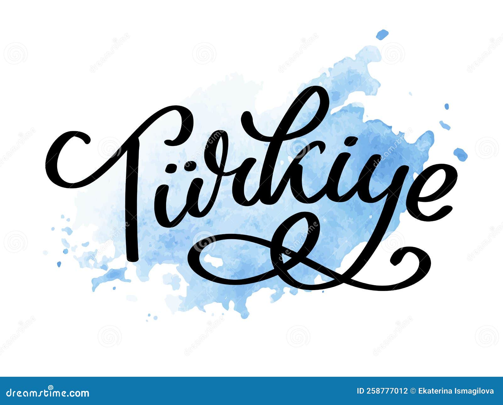 Text in the Turkish: Turkey Lettering. Handwritten Name of the Country ...
