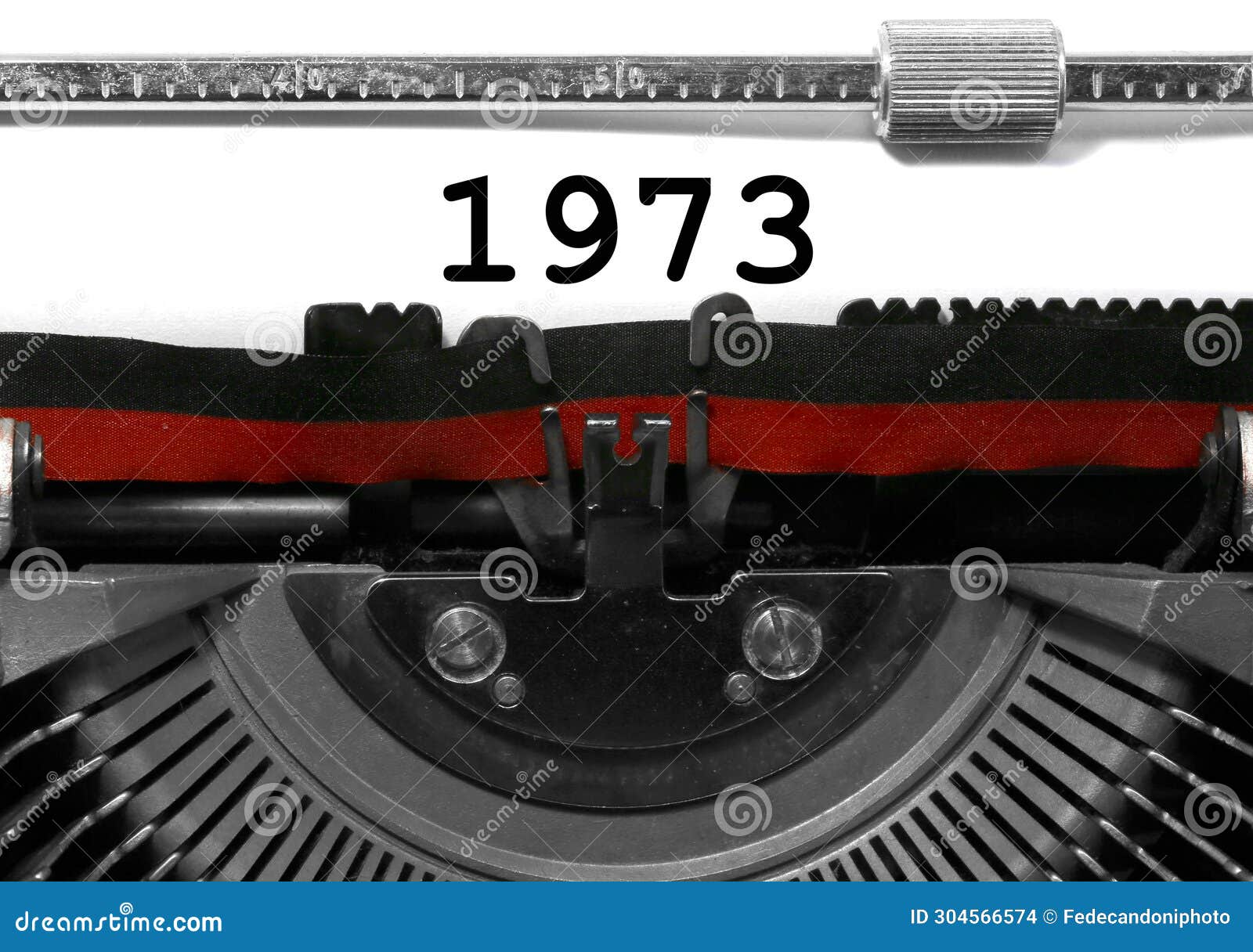 Text 1973 Typed on a Typewriter on White Paper Stock Photo - Image of ...