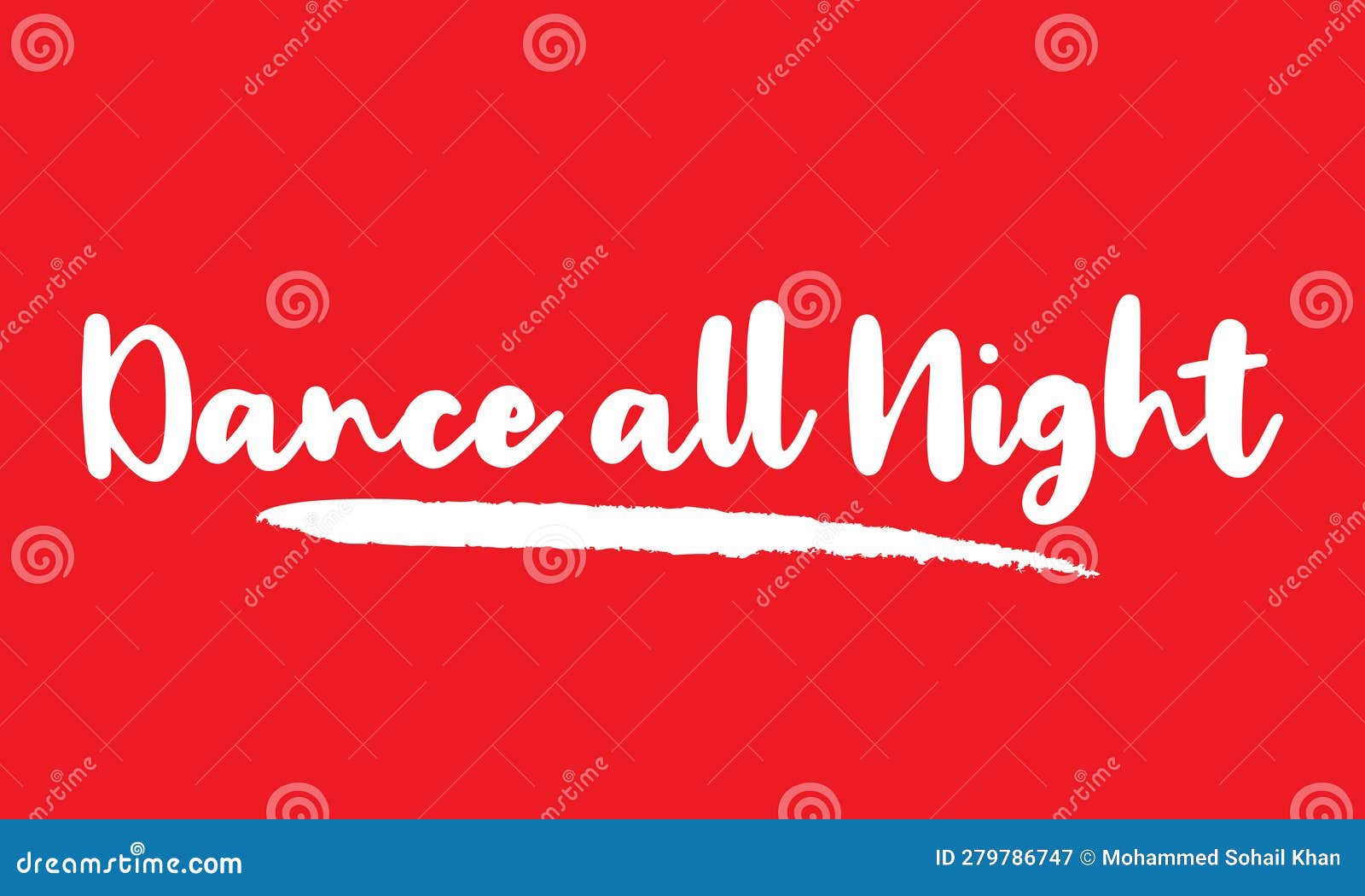 Dance All Night Text Typography Stylish Lettering Phrase Vector Design ...
