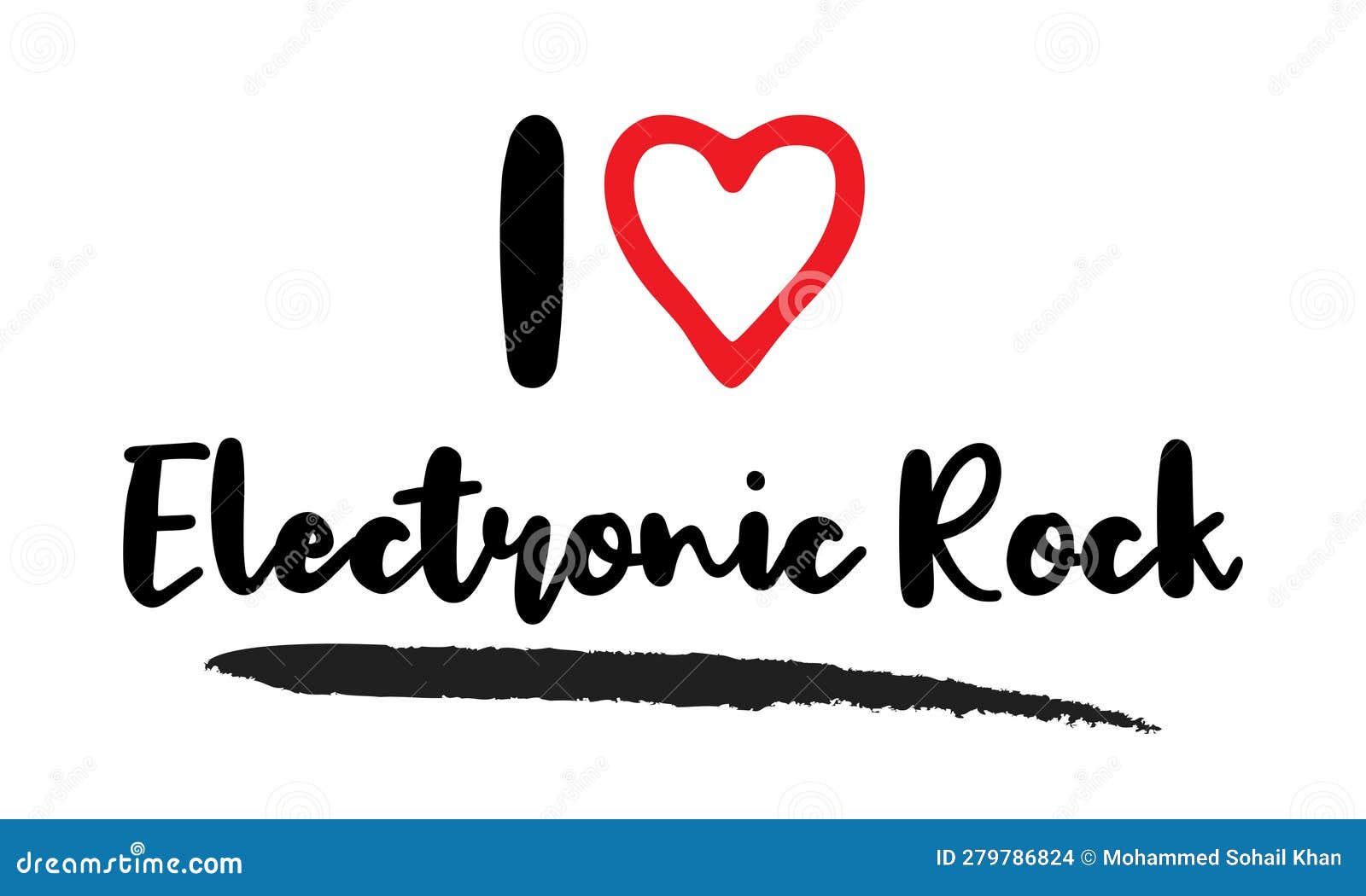 Electronic Rock Text Typography Stylish Lettering Phrase Vector Design ...