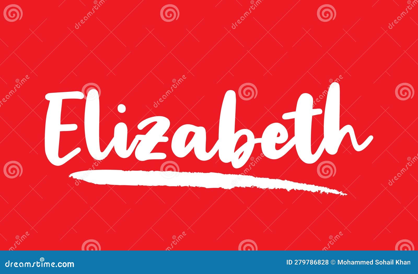 Elizabeth Text Typography Stylish Lettering Phrase Vector Design Stock ...