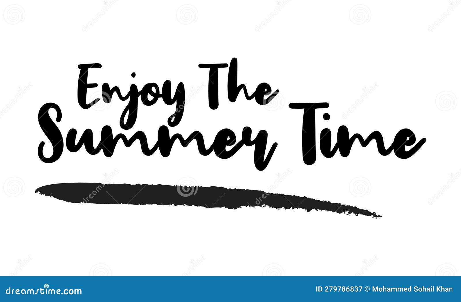 Enjoy the Summer Time Text Typography Stylish Lettering Phrase Vector ...