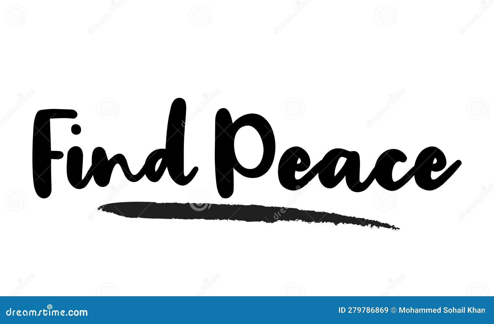 Find Peace Text Typography Stylish Lettering Phrase Vector Design Stock ...