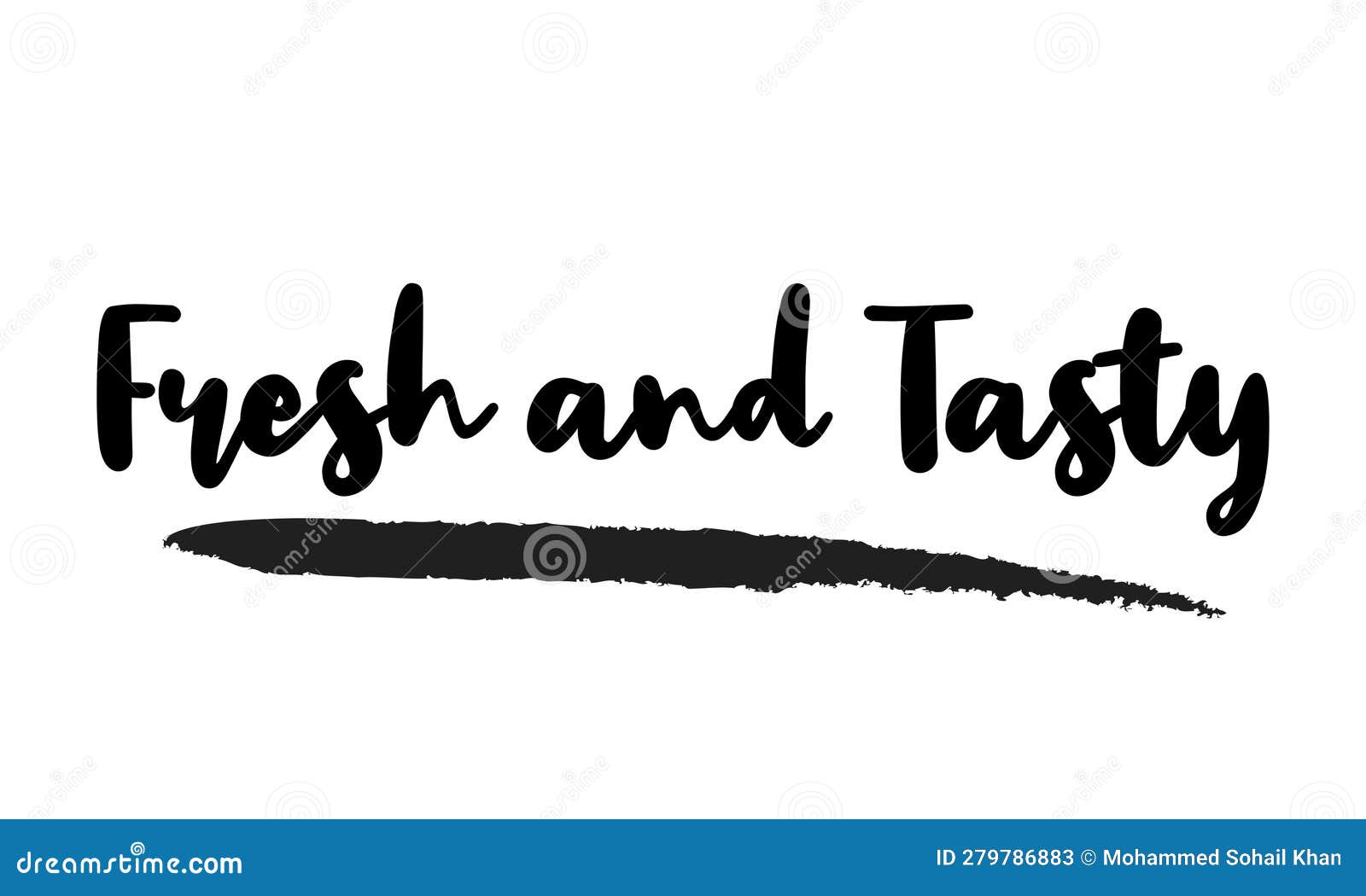 Fresh and Tasty Text Typography Stylish Lettering Phrase Vector Design ...
