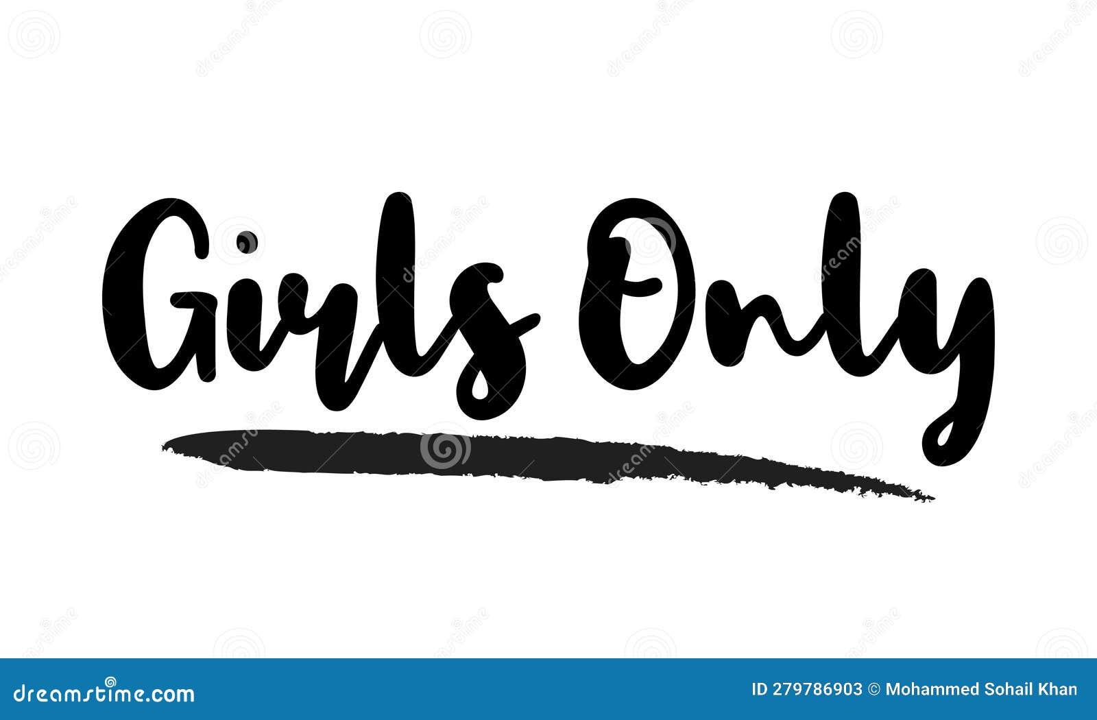 Girls only Text Typography Stylish Lettering Phrase Vector Design Stock ...
