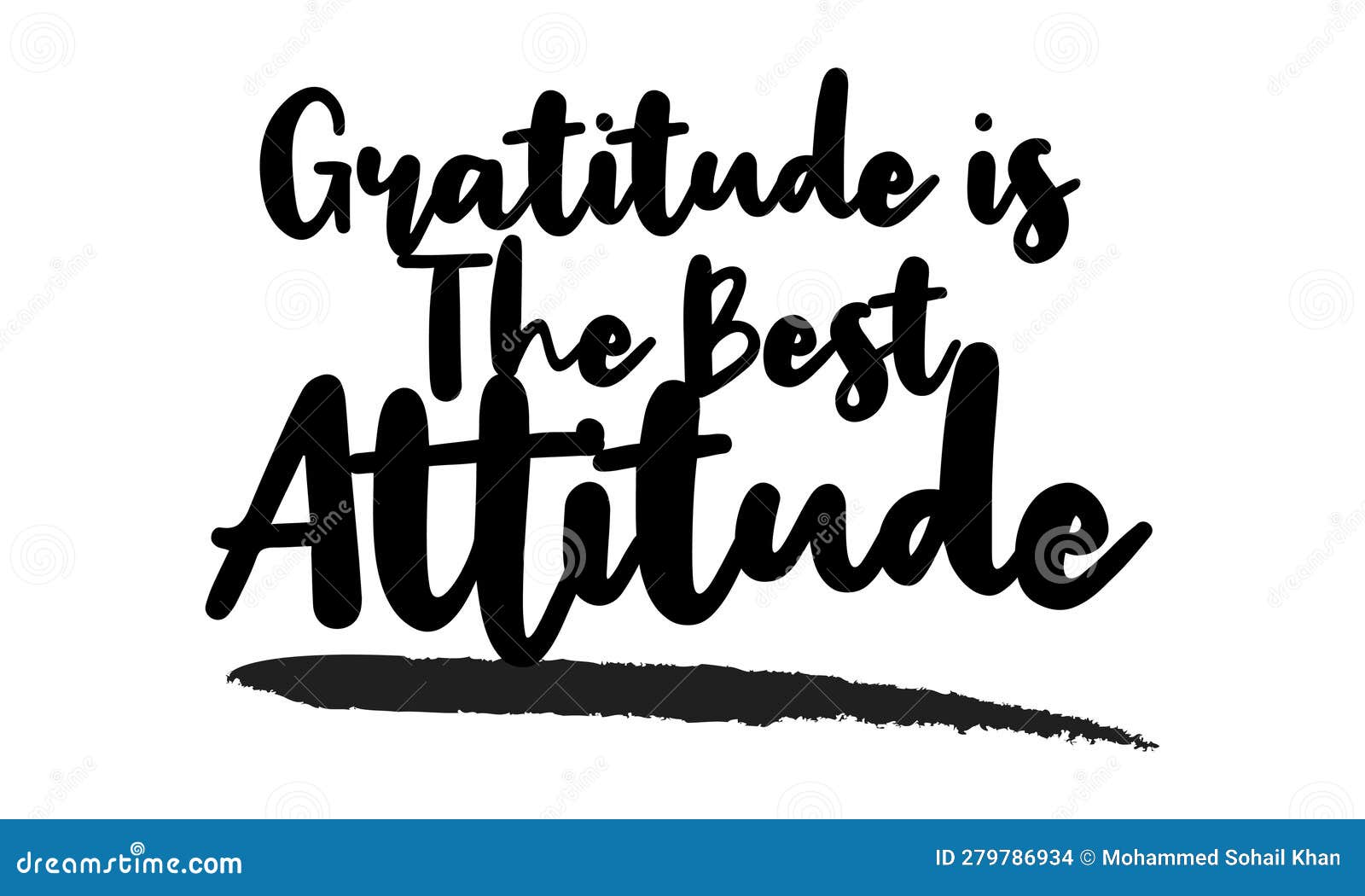 Gratitude is the Best Attitude Text Typography Stylish Lettering Phrase ...